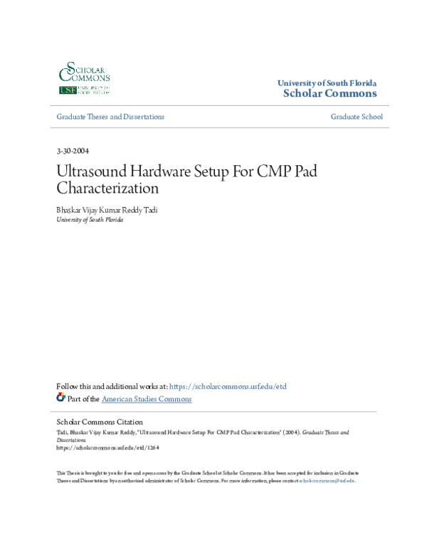 (PDF) Ultrasound hardware setup for CMP pad characterization