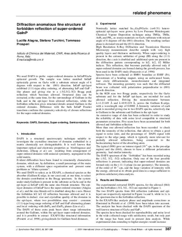 (PDF) Diffraction anomalous fine structure of forbidden reflection of ...