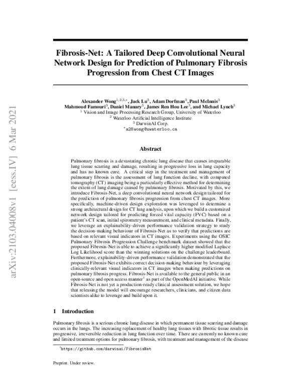 Pdf Fibrosis Net A Tailored Deep Convolutional Neural Network Design For Prediction Of