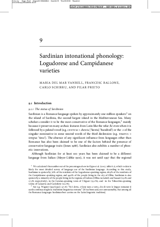 (PDF) Sardinian intonational phonology: Logudorese and Campidanese ...