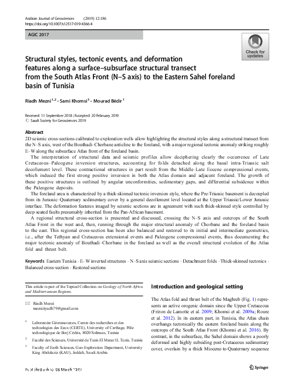 Pdf Structural Styles Tectonic Events And Deformation Features