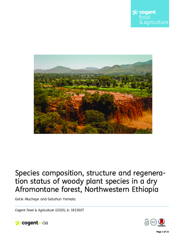(PDF) Species composition, structure and regeneration status of woody plant species in a dry ...