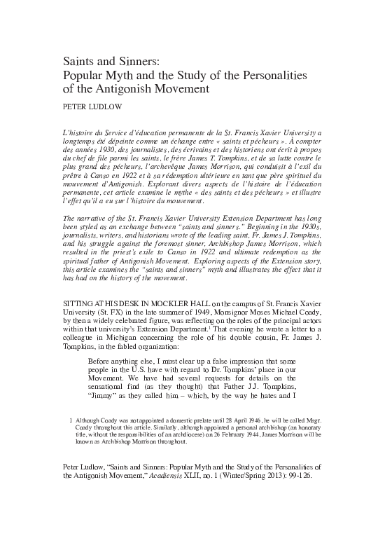 (PDF) Saints and Sinners: Popular Myth and the Study of the ...