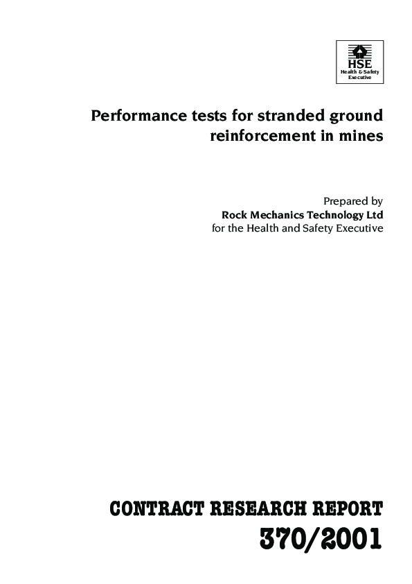 (PDF) HSE: Performance tests for stranded ground reinforcement in mines