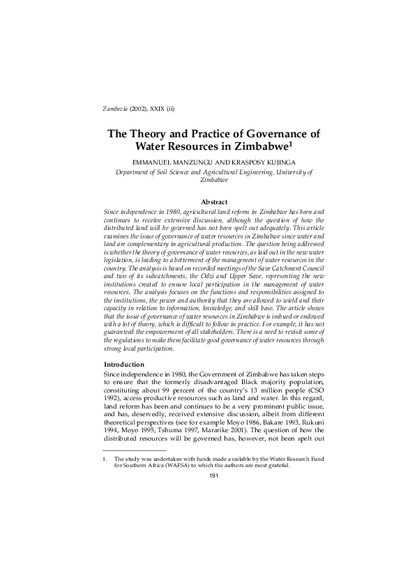 (PDF) The Theory and Practice of Governance of