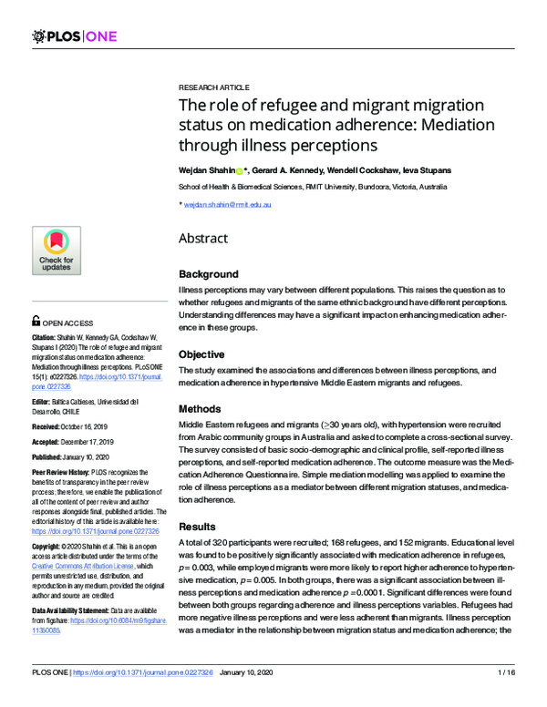 (PDF) The role of refugee and migrant migration status on medication ...