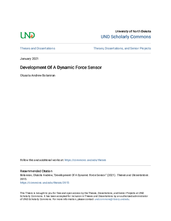 (PDF) Development Of A Dynamic Force Sensor