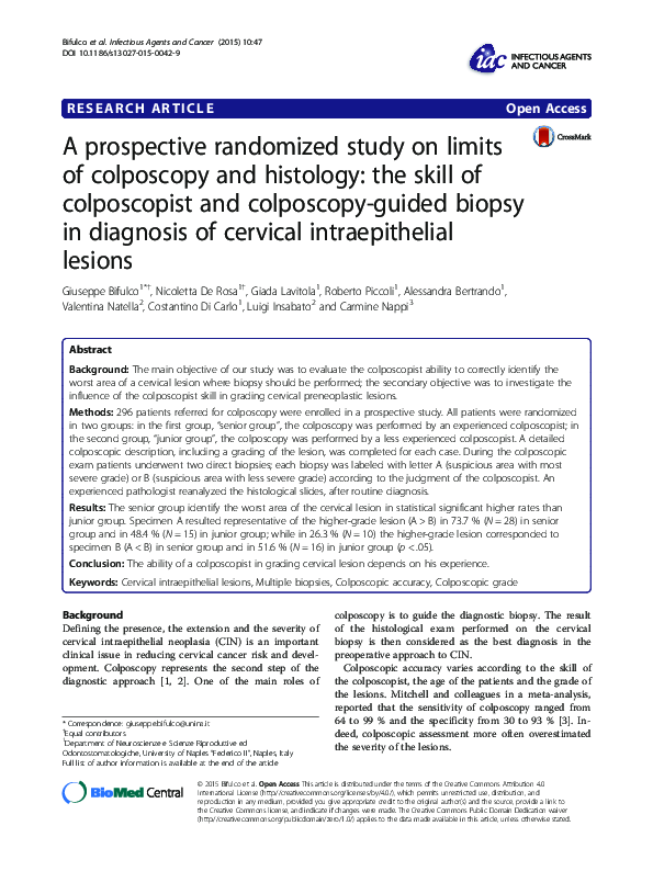 (PDF) A prospective randomized study on limits of colposcopy and ...