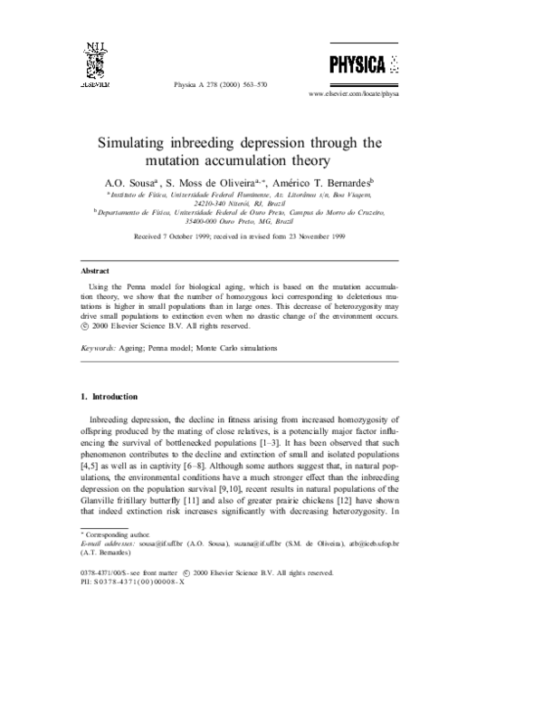 (PDF) Simulating inbreeding depression through the mutation ...