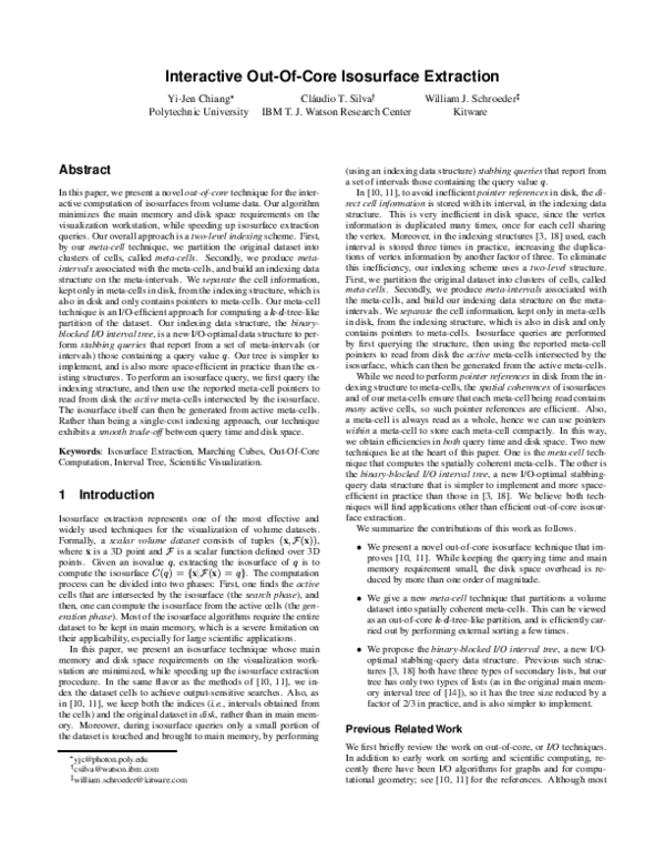 Pdf Interactive Out Of Core Isosurface Extraction