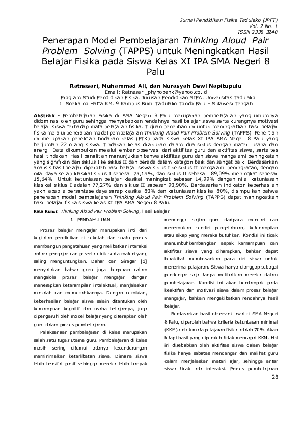 (PDF) Peningkatan Motivasi Dan Hasil Belajar Ipa Menggunakan Model Pembelajaran Reciprocal ...
