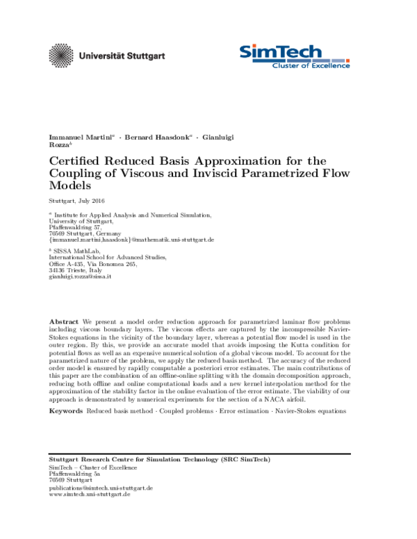 (PDF) Certified Reduced Basis Approximation for the Coupling of Viscous and Inviscid ...
