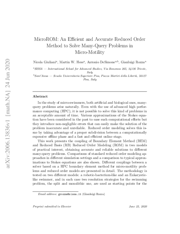 (PDF) MicroROM: An Efficient and Accurate Reduced Order Method to Solve ...