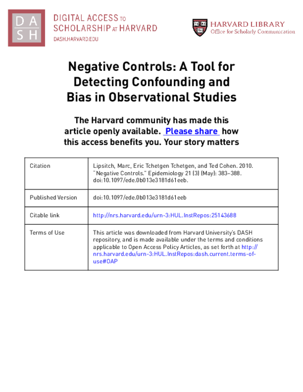 (PDF) Negative Controls