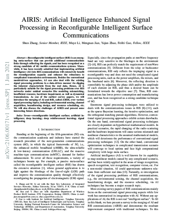 (PDF) AIRIS: Artificial intelligence enhanced signal processing in ...
