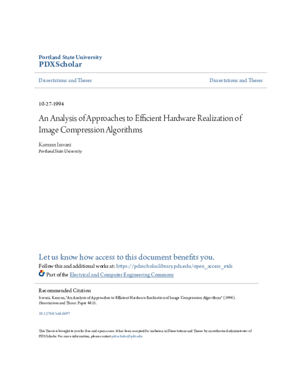 (PDF) Efficient hardware realization of digital image decoder