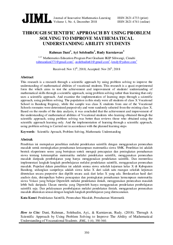 (PDF) Through A Scientific Approach by Using Problem Solving to Improve ...