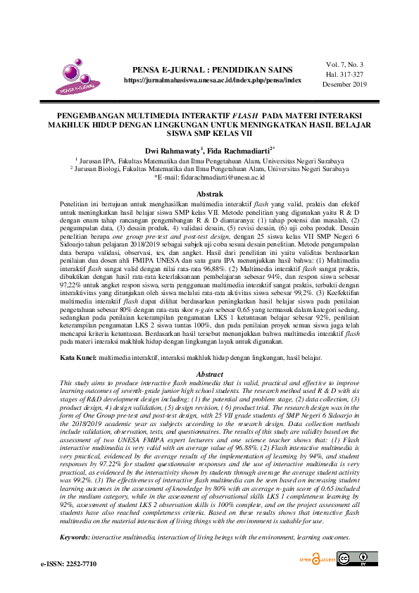 (PDF) Pengembangan Multimedia Interaktif Flash Pada Materi Interaksi ...