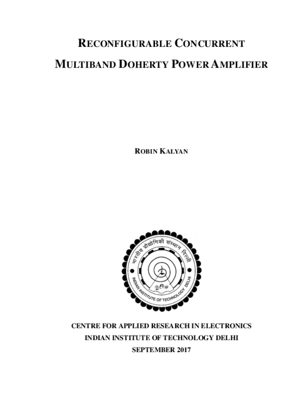 (PDF) Reconfigurable concurrent multiband doherty power amplifier