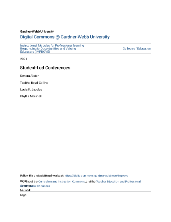 (PDF) Student Led Conferences