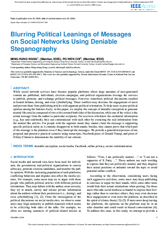 (PDF) Blurring Political Leanings of Messages on Social Networks Using ...