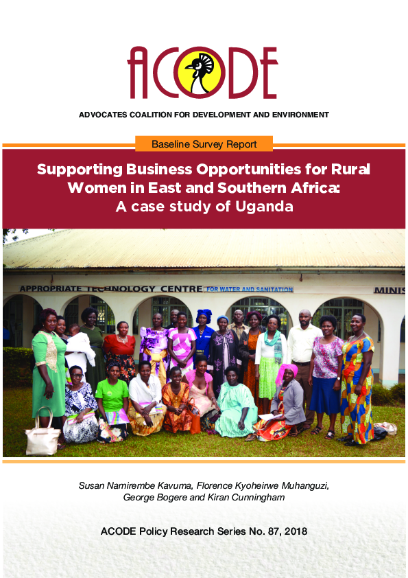 (PDF) Supporting Business Opportunities for Rural Women in East and ...