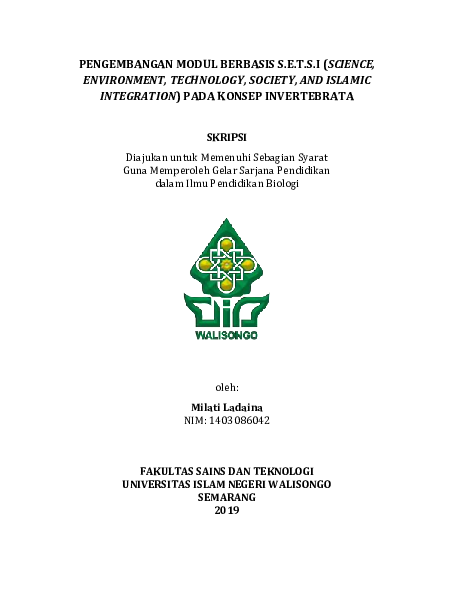(PDF) Pengembangan modul berbasis S.E.T.S.I: science, environment, technology, society, and ...