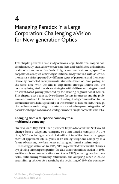 (PDF) Managing Paradox in a Large Corporation: Challenging a Vision for ...
