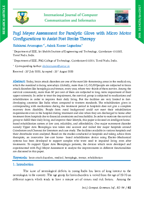 (PDF) Fugl Meyer Assessment for Paralytic Glove with Micro Motor Configurations to Assist Post ...