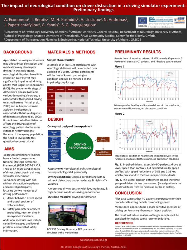 (PDF) The impact of neurological condition on driver distraction in a ...