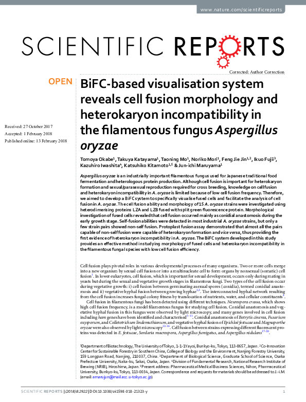 (PDF) BiFC-based visualisation system reveals cell fusion morphology ...