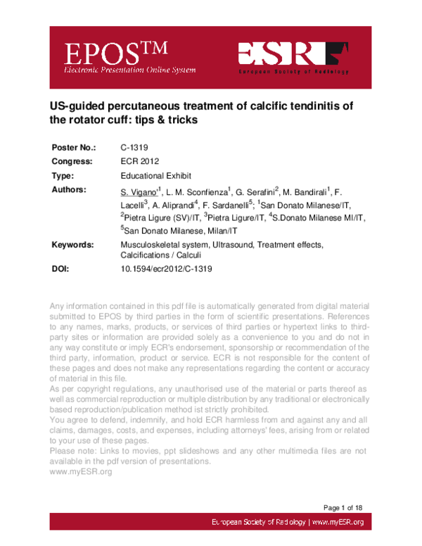 (PDF) Double-needle ultrasound-guided percutaneous treatment of rotator ...