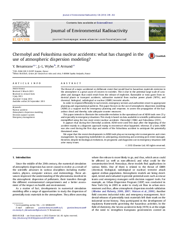 (PDF) Chernobyl and Fukushima nuclear accidents: what has changed in ...