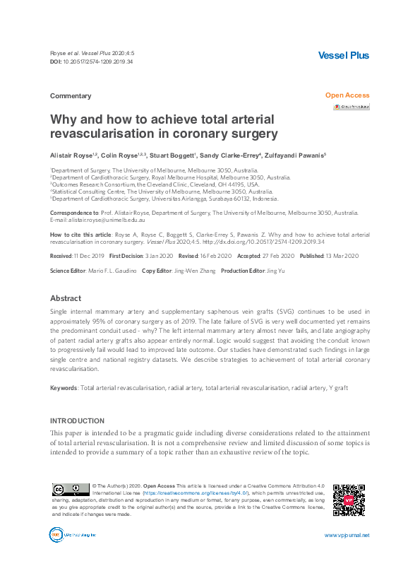 (PDF) Why and how to achieve total arterial revascularisation in ...