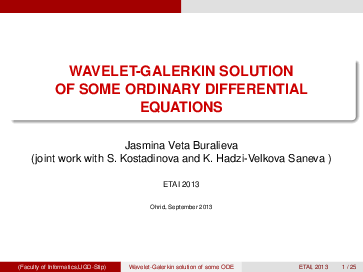 (PDF) Wavelet-Galerkin solution of some ordinary differential equations