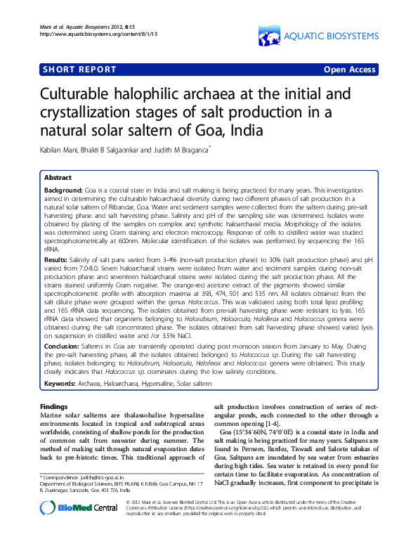(PDF) Culturable halophilic archaea at the initial and crystallization ...