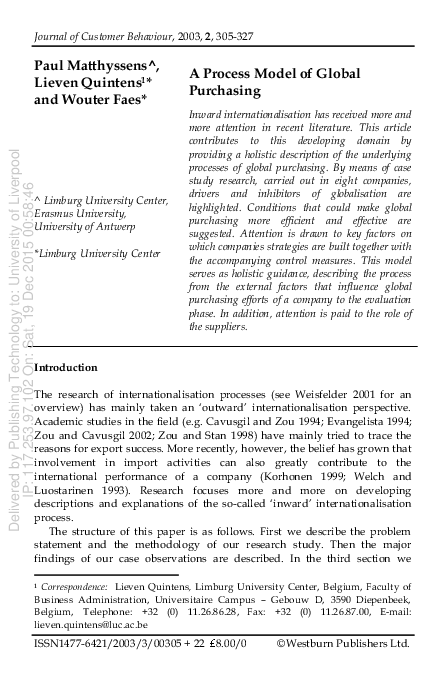 (PDF) A Process Model of Global Purchasing