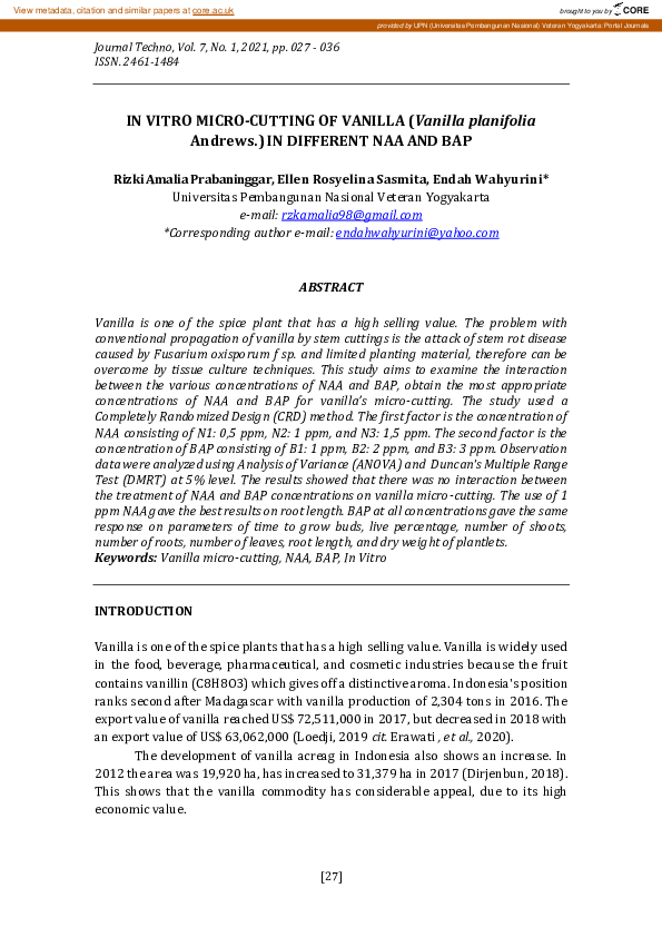 (PDF) In Vitro Micro-Cutting Of Vanilla (Vanilla Planifolia Andrews ...