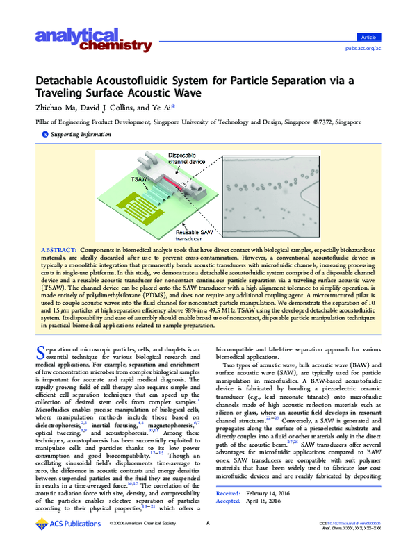 (PDF) A detachable acoustofluidic system for particle separation via a travelling surface ...
