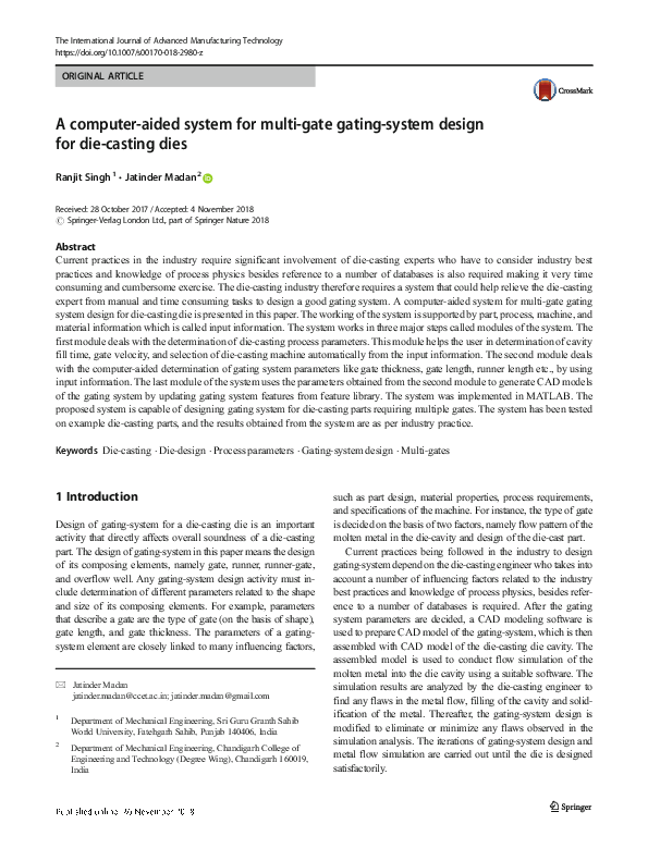 Pdf A Computer Aided System For Multi Gate Gating System Design For