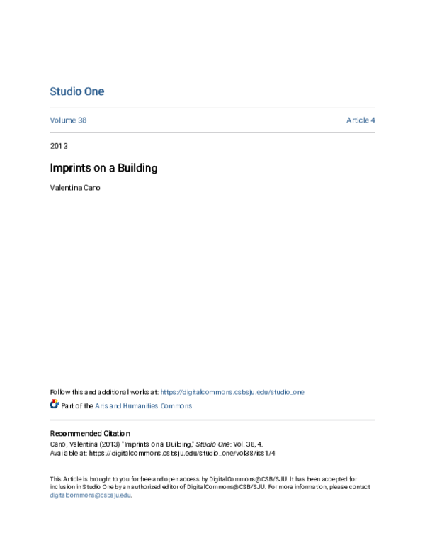 (PDF) Imprints on a Building