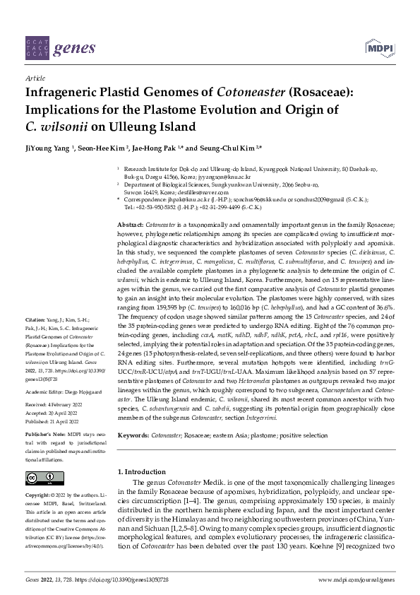 (PDF) Infrageneric Plastid Genomes of Cotoneaster (Rosaceae ...