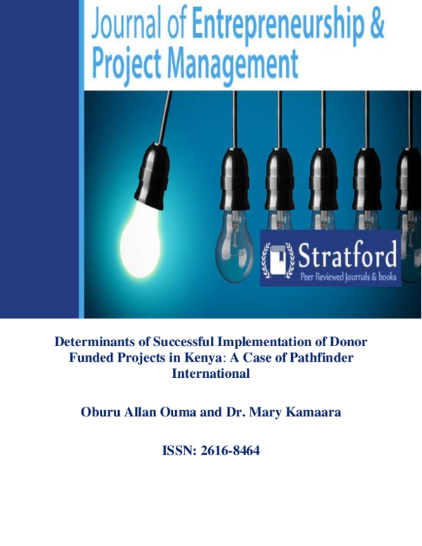 (PDF) Determinants of Successful Implementation of Donor Funded Projects in Kenya: A Case of ...