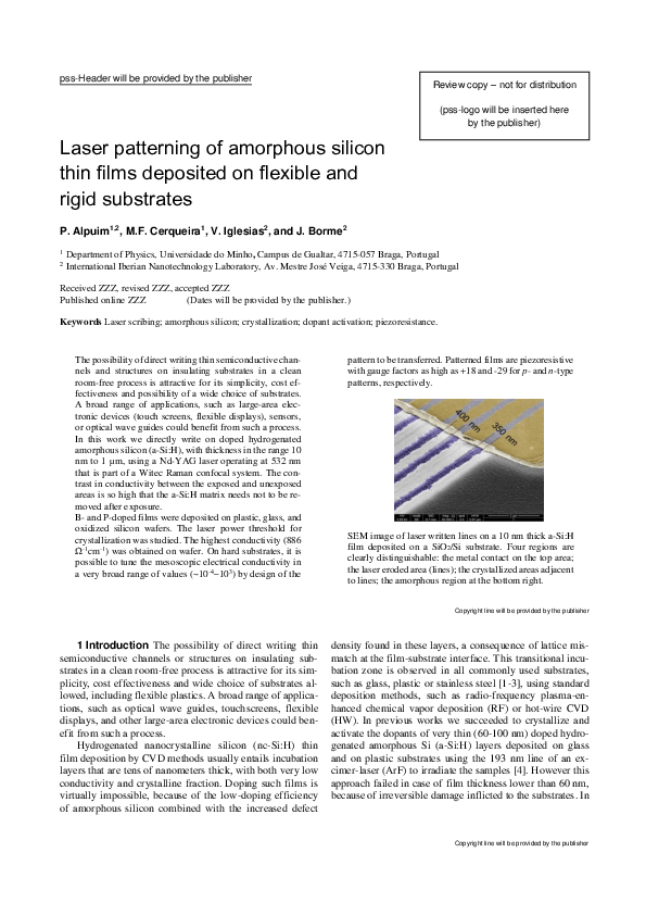 (PDF) Laser patterning of amorphous silicon thin films deposited on ...