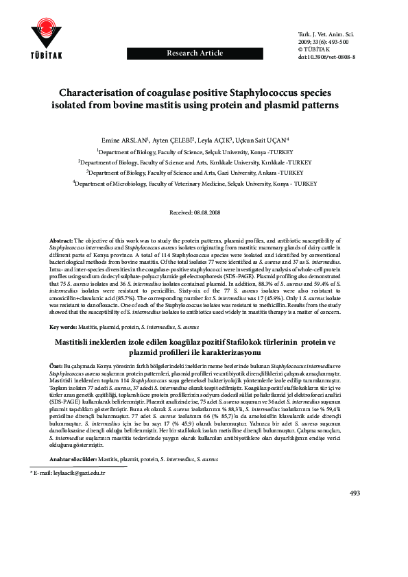(PDF) Antimicrobial Resistance and Plasmid Typing of Coagulase Positive ...