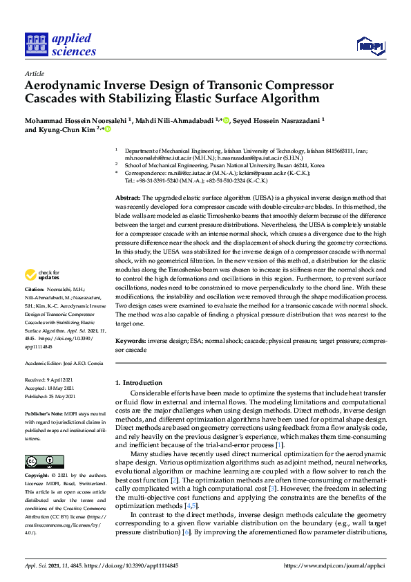 (PDF) Aerodynamic Inverse Design of Transonic Compressor Cascades with ...