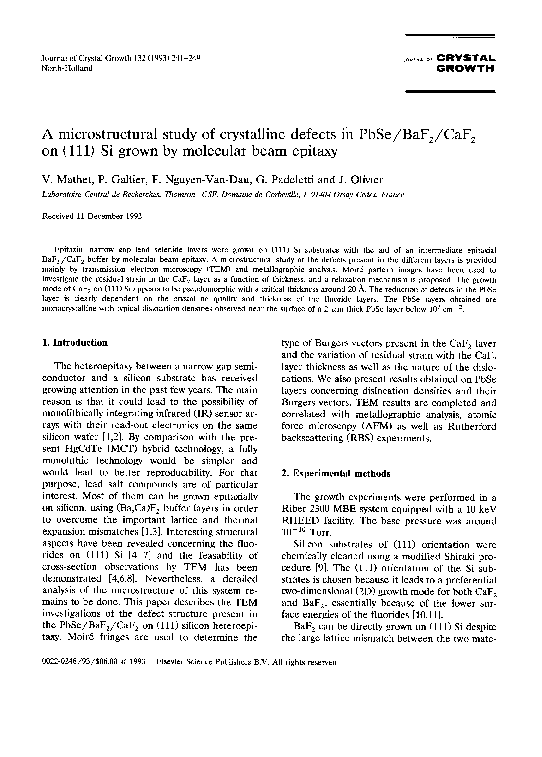 (PDF) A microstructural study of crystalline defects in PbSe/BaF2/CaF2 ...