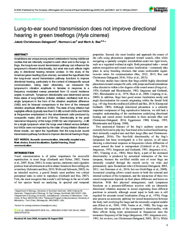 (PDF) Lung-to-ear sound transmission does not improve directional ...