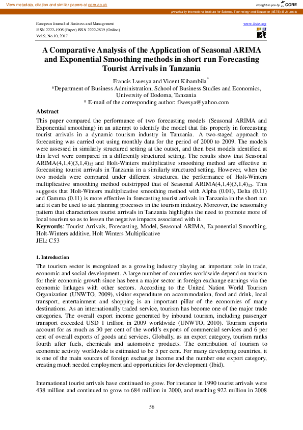 (PDF) A Comparative Analysis of the Application of Seasonal ARIMA and ...