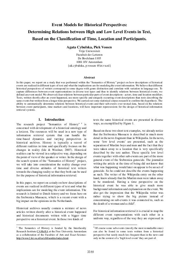 (PDF) Event Models for Historical Perspectives: Determining Relations ...